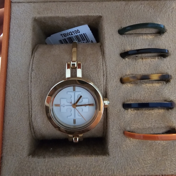 Tory Burch | Jewelry | Bracelet Gold Watch With Interchangeable Face ...